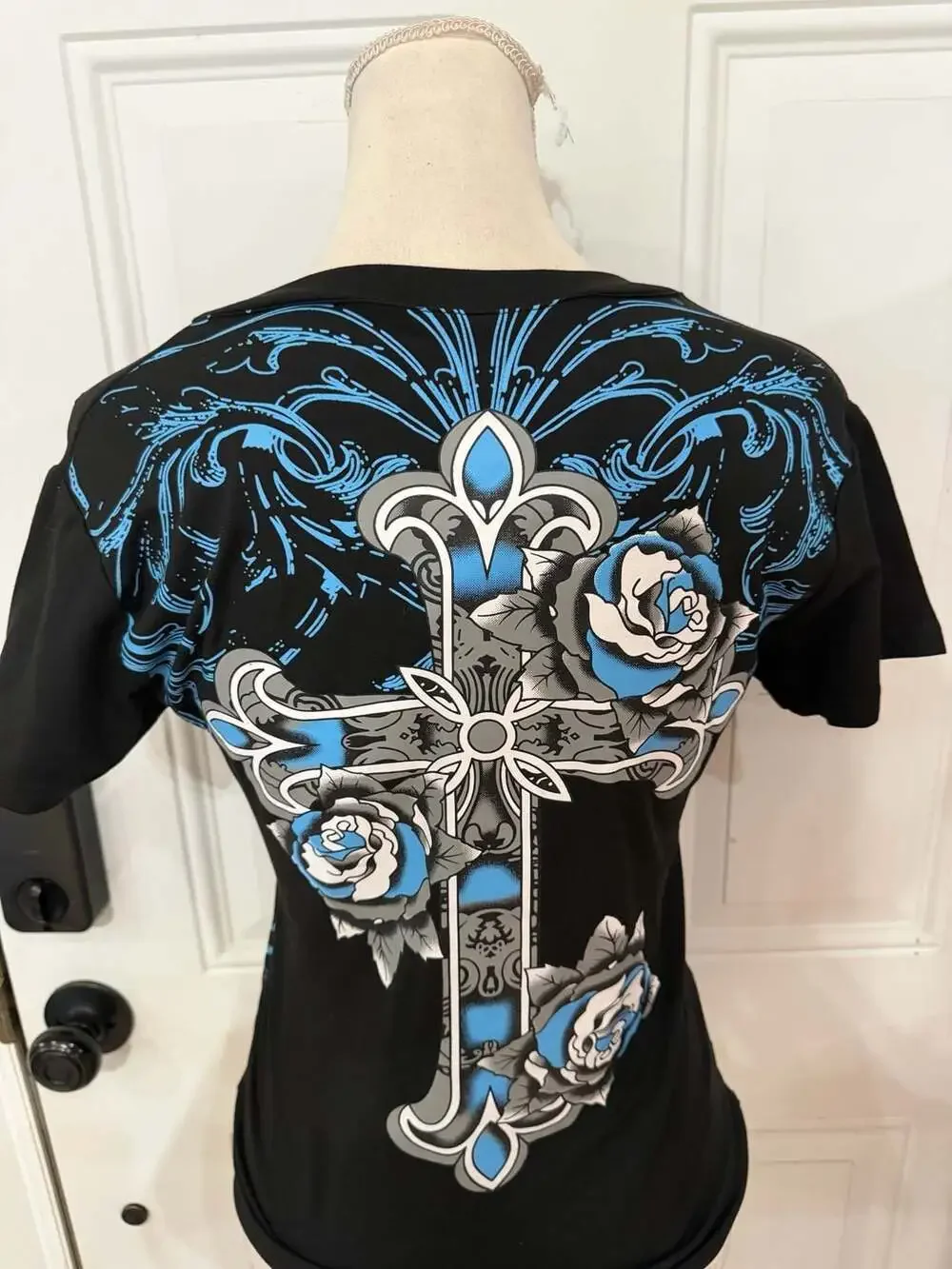Unbranded | Tops | Women Gothic Faith Cross Graphic Vneck Tshirt Y2k ...
